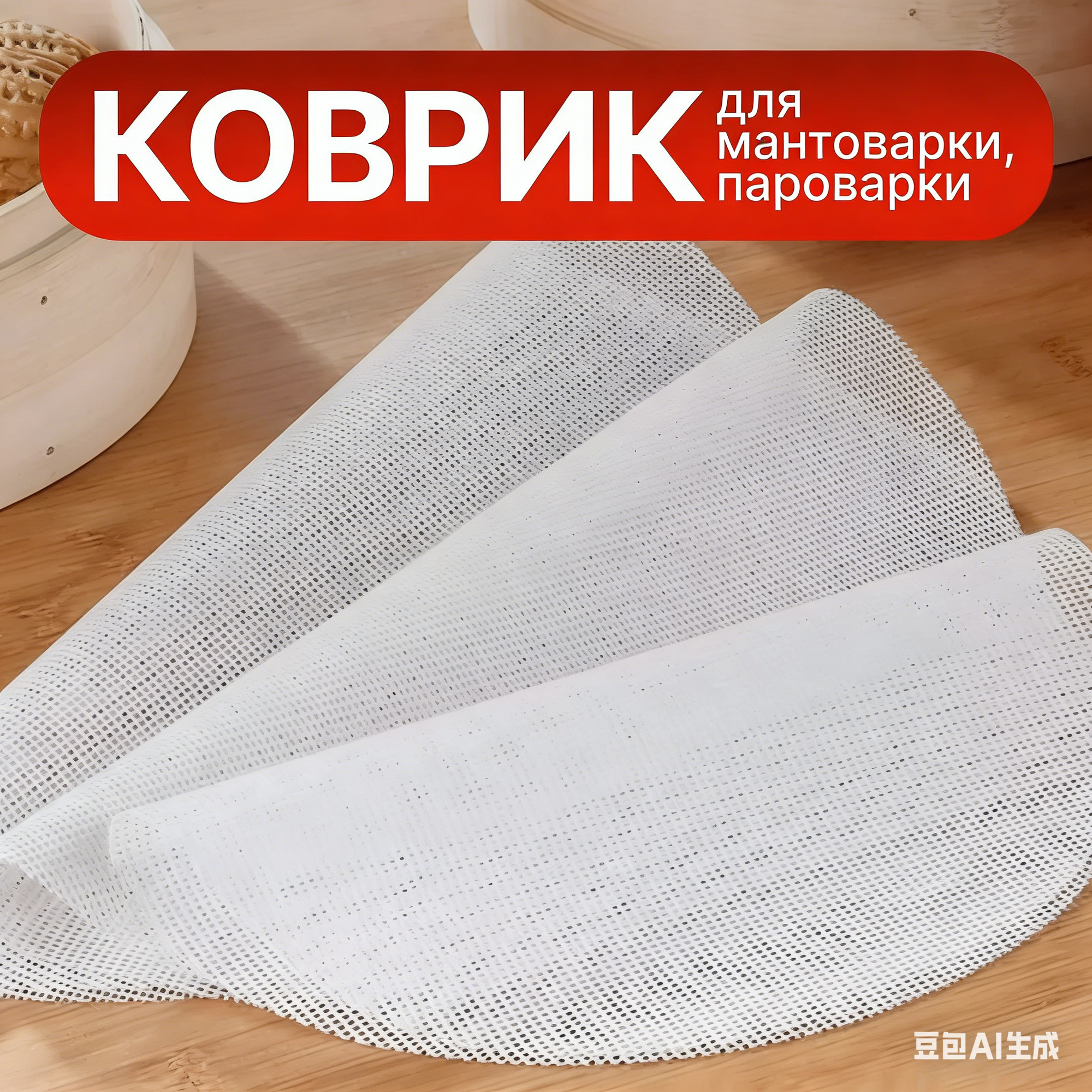 Коврик силиконовый для мантоварки и пароварки, диаметр 32 см,5 шт.