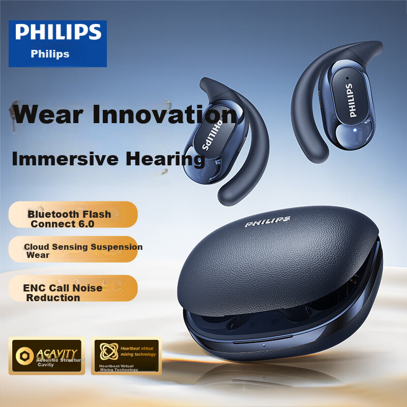 PHILIPS True Wireless Bluetooth Наушники с костной проводимостью Открытый тип для спорта Долгий срок службы