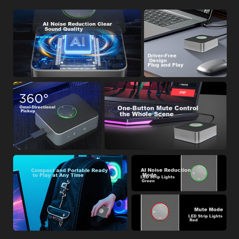 Микрофон Lenovo ThinkPlus USB для ПК в играх и стриминге с подключением без настроек Цвет：Управление громкостью одним