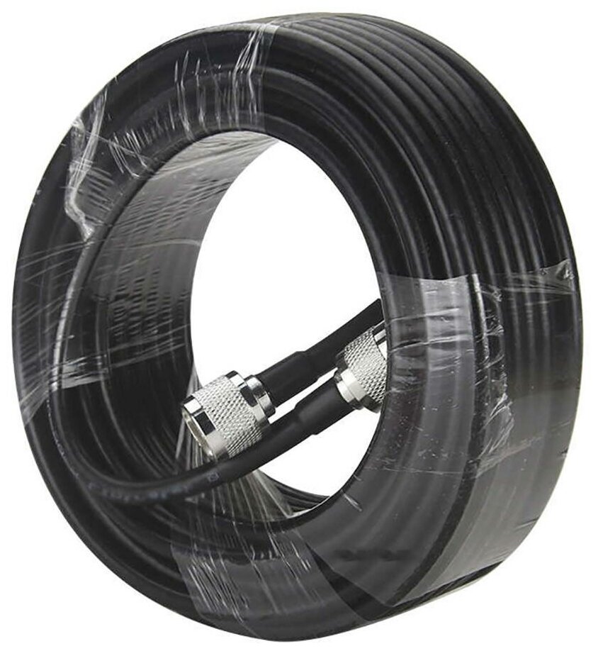 Кабель для репитера связи SYWV-50-5-15 (15м, обжатый с двух сторон кабель с разъемами N-male) - кабели для усилителя 2g 3g 4g в подарочной упаковке