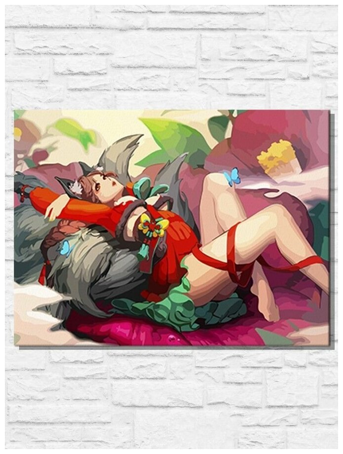 Картина по номерам на холсте игры league of legends, лига легенд, лол, новый год, рождество - 11455 Г 30x40