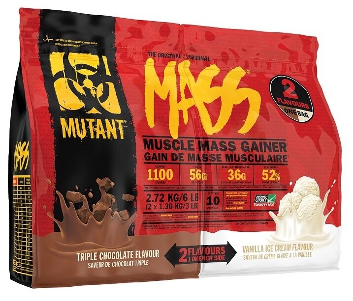 Mutant Mass (2,72 кг) - Тройной Шоколад/Шоколадный Брауни