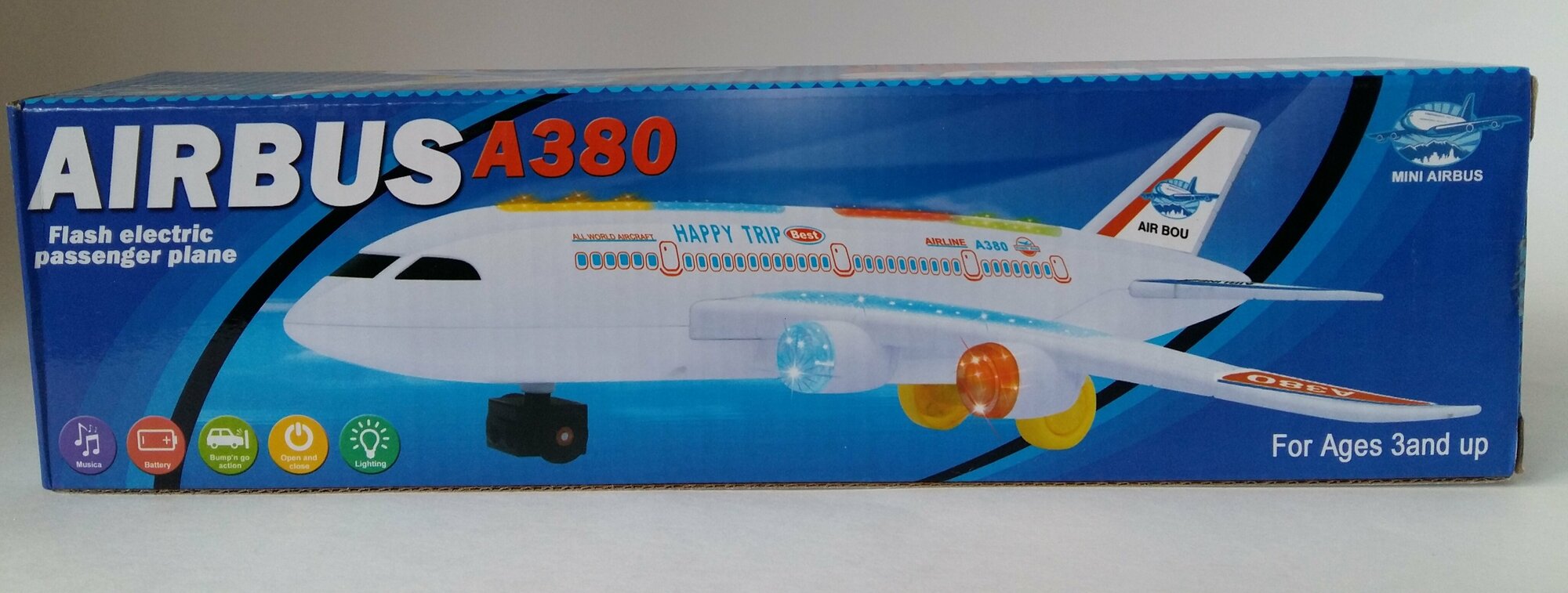 Самолет светозвуквой Airbus A 380 арт. 6279