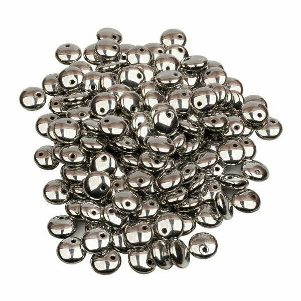 Стеклянные чешские бусины, Lentils, 6 мм, цвет Jet Labrador Full, 150 шт.