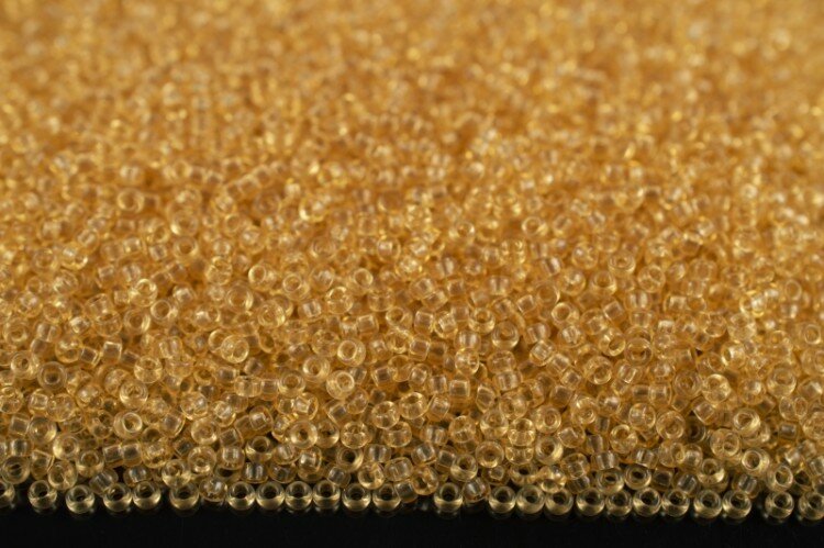Бисер японский MIYUKI круглый 15/0 #0132 светлый топаз, прозрачный, 10 грамм