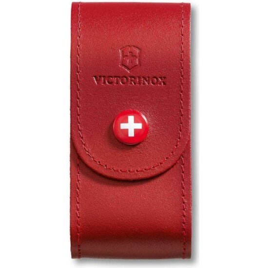 Чехол на ремень Victorinox для ножей 91 мм толщиной 5-8 уровней, кожаный, красный
