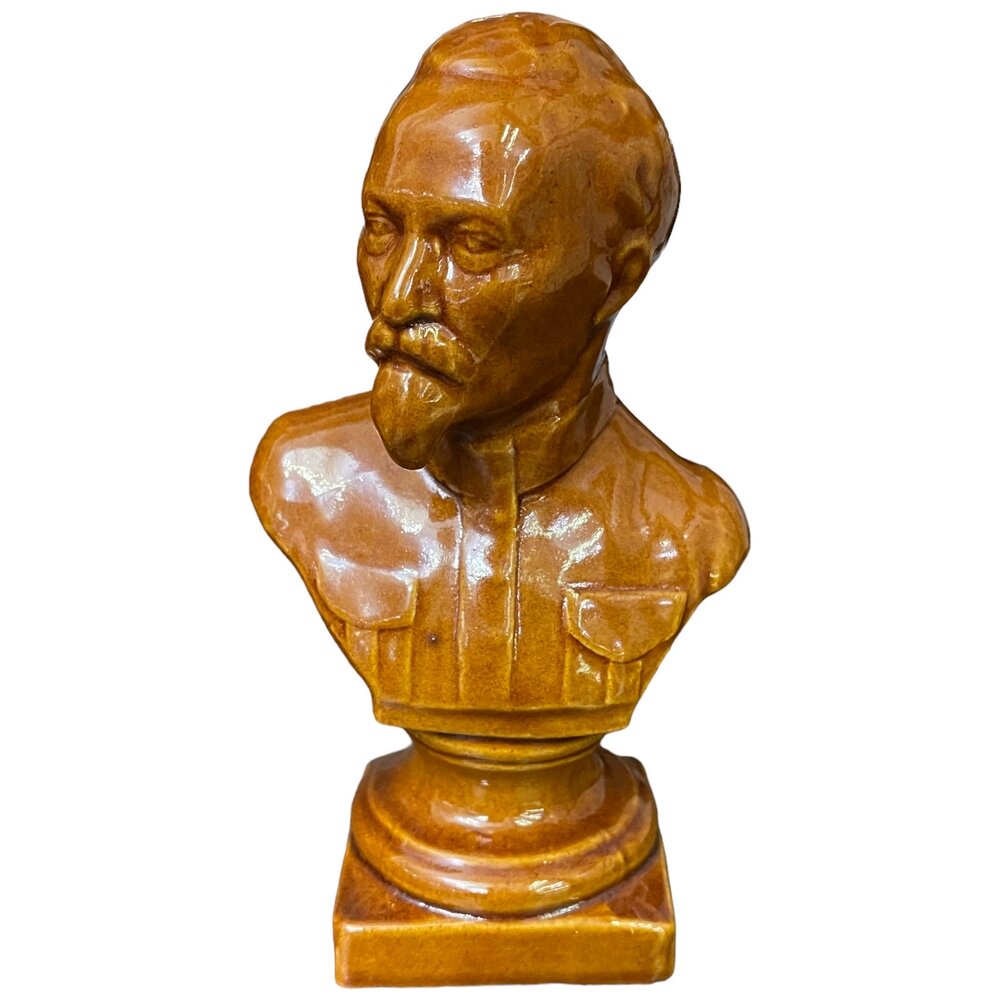 Керамический бюст "Ф. Э. Дзержинский" 1970-1980 гг. Гжель, СССР