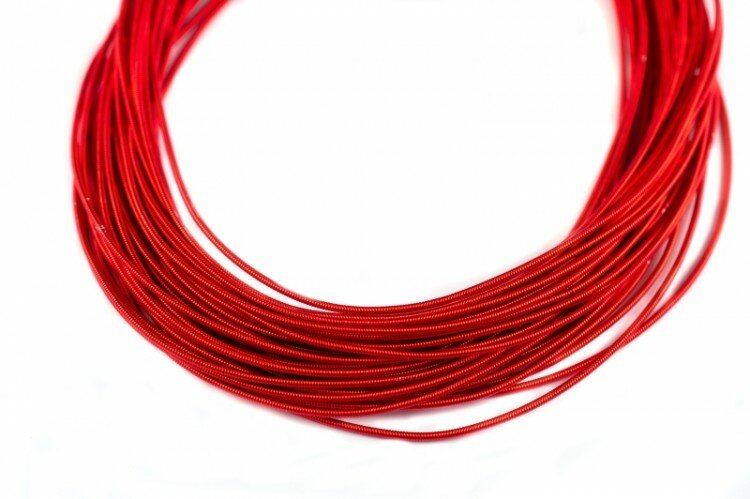 Канитель жесткая 1,2мм, цвет красный, 49-053, 5г (около 0,85м)