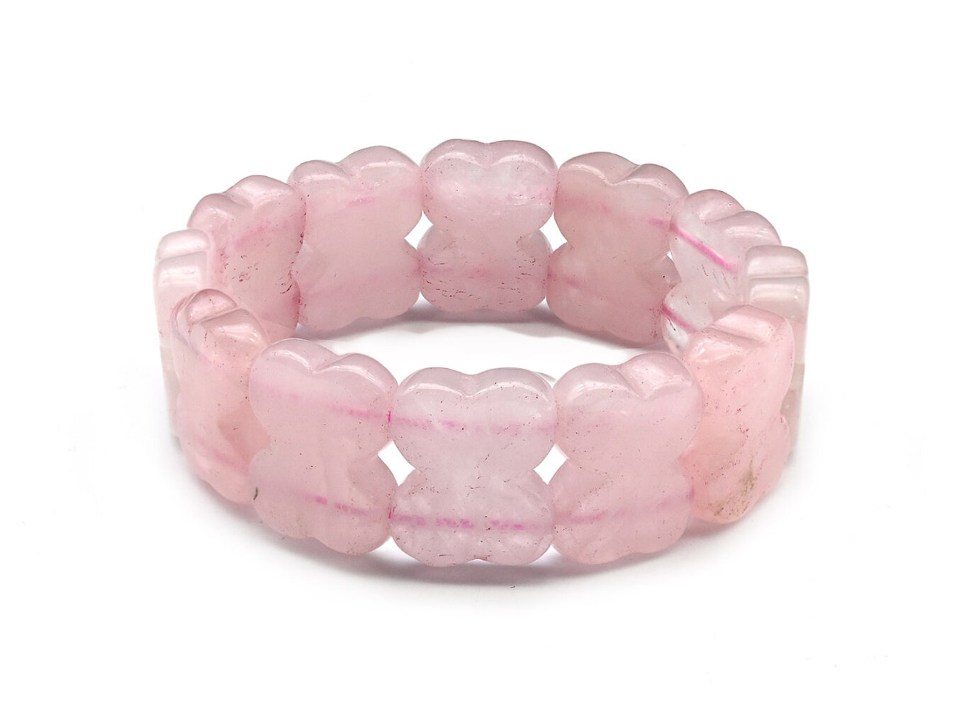 Браслет, кварц розовый