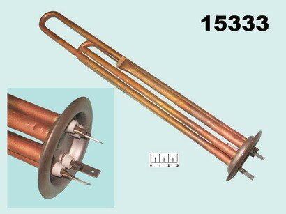 Тэн для водонагревателя 2000W RF 310мм фланец 64мм под анод M4 3 контакта (клемма) (30052)