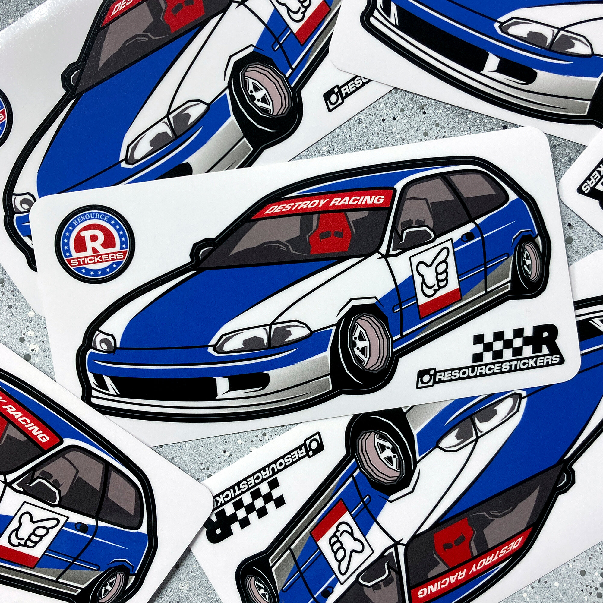 Наклейка на авто Honda Civic 5 Kanjo racing JDM 15х7 / Resource Stickers