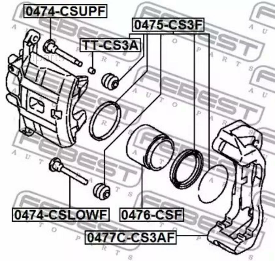 FEBEST 0477C-CS3AF Скоба суппорта MITSUBISHI OUTLANDER/LANCER 00-09 пер.