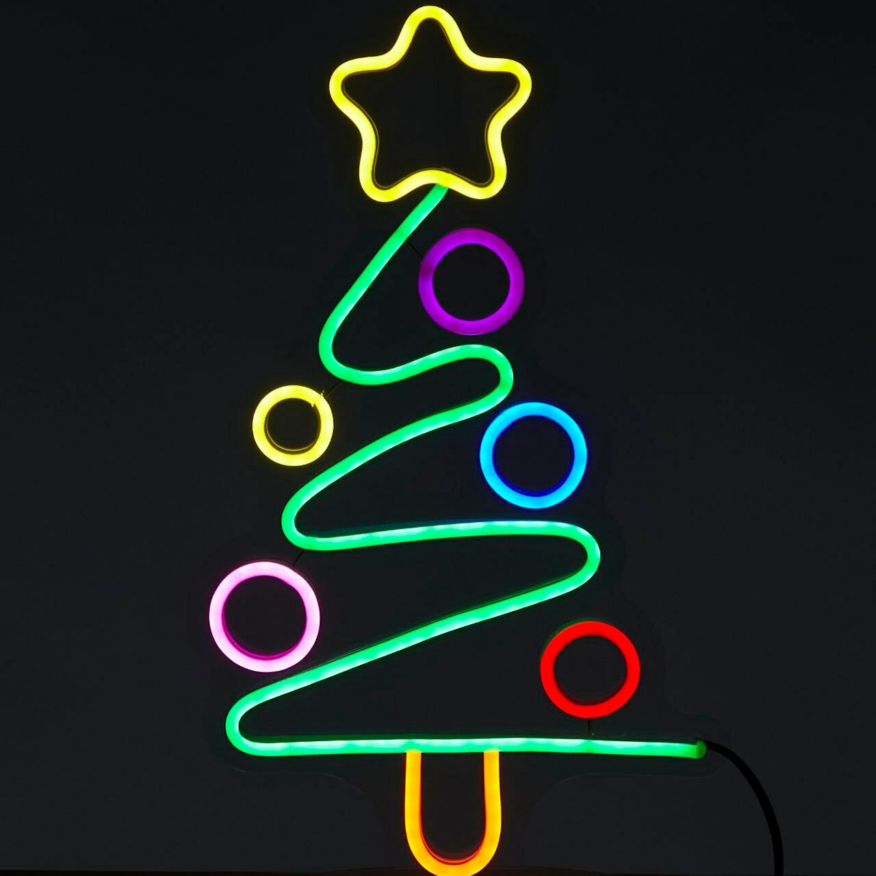 Неоновая вывеска "Елочка" от бренда MirronNeon, Интерьерный светильник