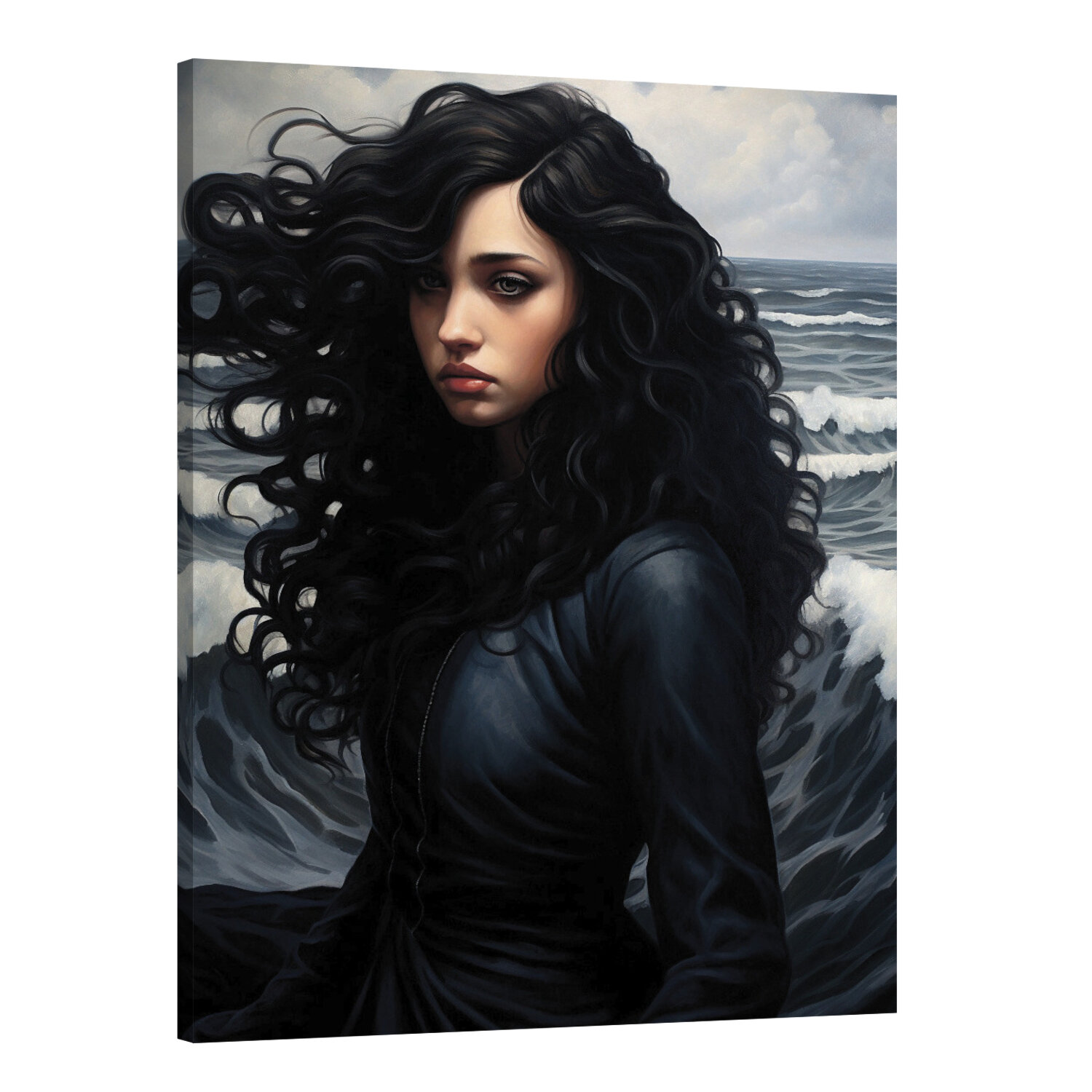 Интерьерная картина 50х70 "Девушка и море"