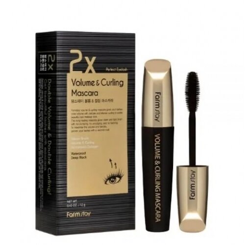 Тушь объемная и подкручивающая для ресниц FARMSTAY Volume & Curling Mascara, 12 g.
