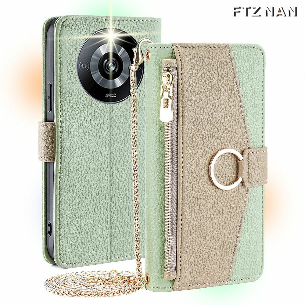 Чехол-книжка MyPads для Realme 11 Pro и 11 Pro+ Plus (5G), зеленый