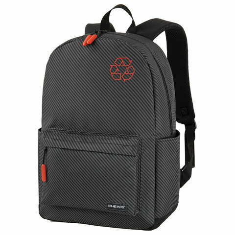 Рюкзак HEIKKI ENERGETIC (хейки) универсальный, эргономичный, Recycle, черно-серый, 43х30х16 см, 272532
