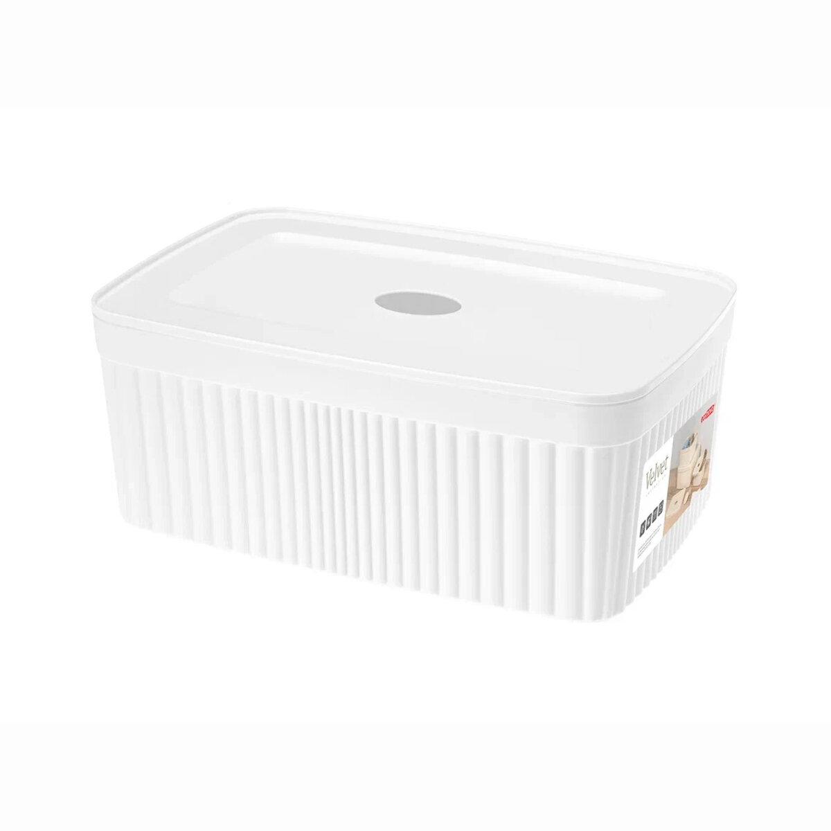 Лоток с крышкой Econova Velvet, 230 x 150 x 90 мм, 2,5 л, белый