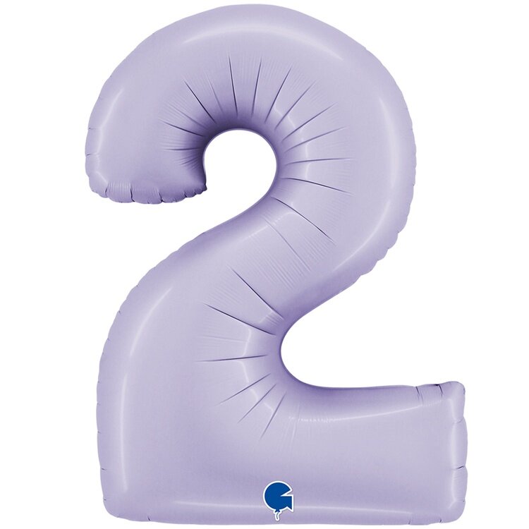 Фольгированный шар Цифра "2" Сатин Lilac, 40" (100 см)