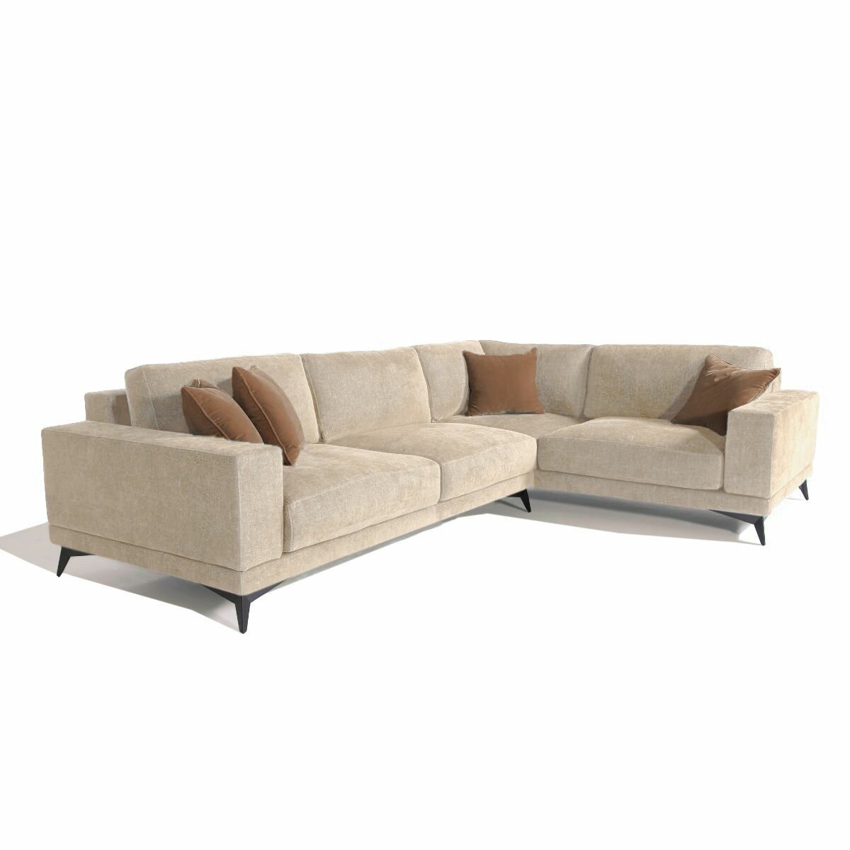 Диван Бергамо угловой правый в премиальном велюре 245х345/30