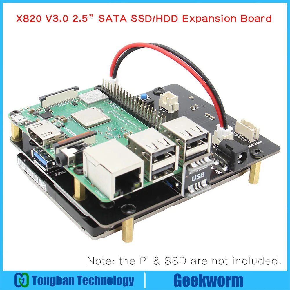 Geekworm плата расширения SATA для Raspberry Pi 3 Model B+/3B