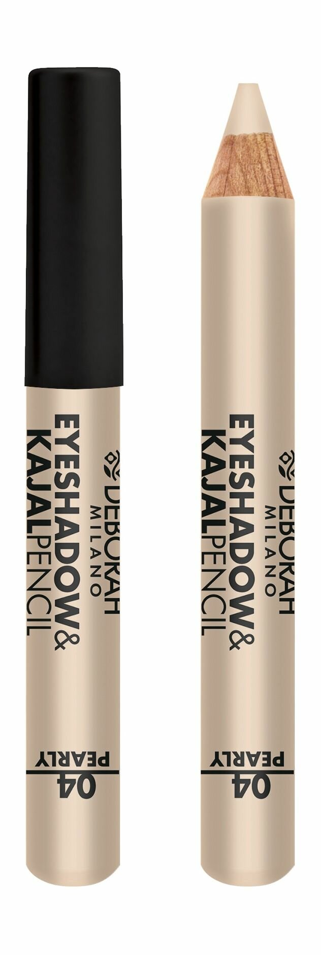 DEBORAH MILANO Тени-карандаш для век Eyeshadow&Kajal Pencil, 2 г, 04 Жемчужно-сливочный