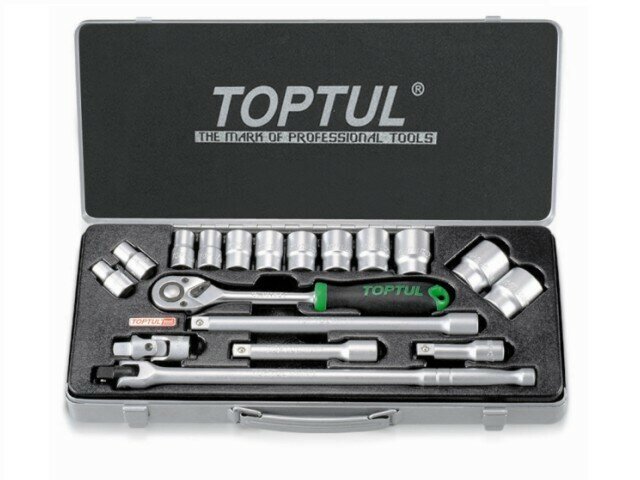 Набор инструментов 1/2" 6 граней 18 предметов TOPTUL (GCAD1802)