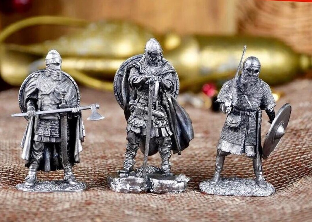 Оловянный набор солдатиков Викинги Зов предков 54 мм масштаб (6-7 см высота)