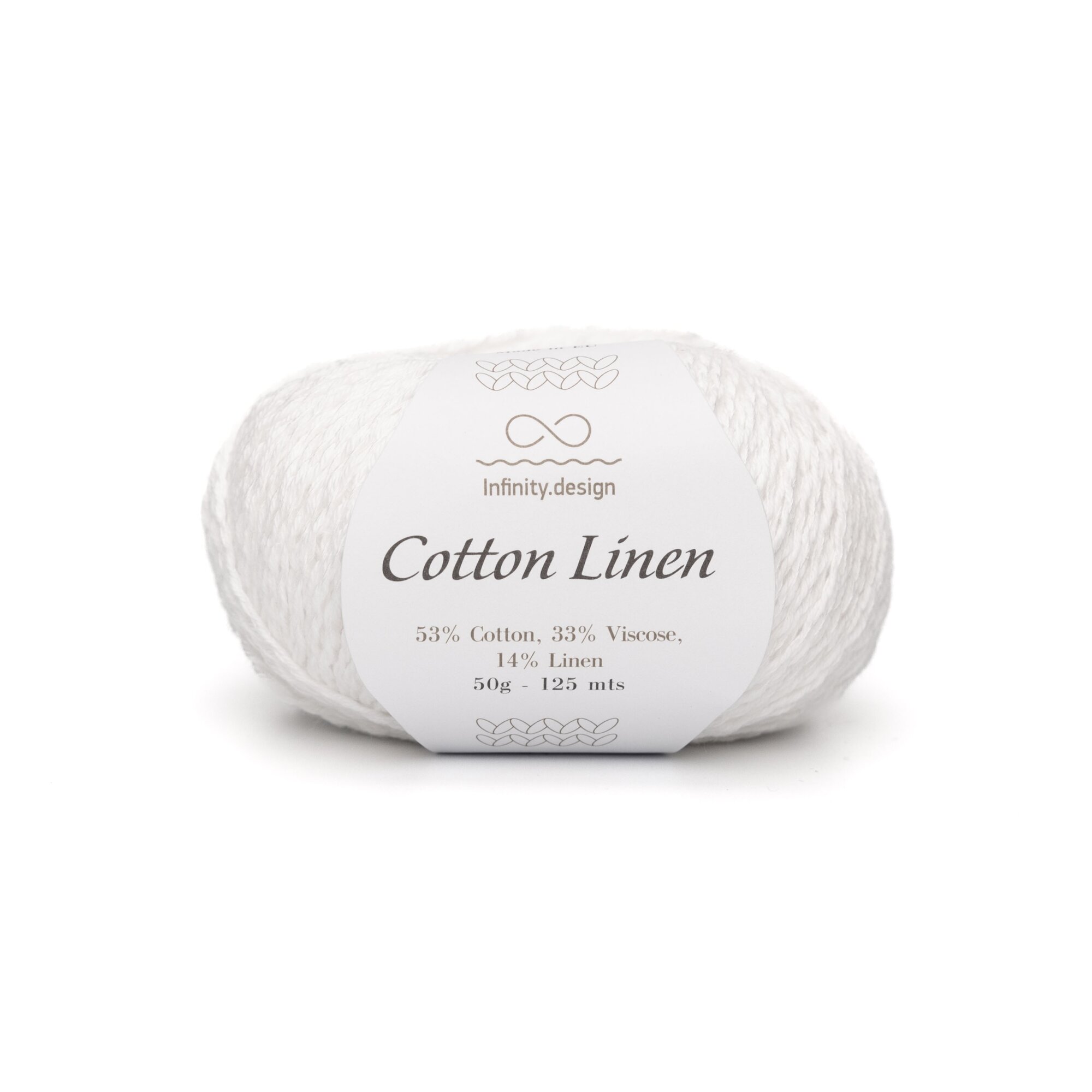 Пряжа INFINITY Cotton Linen 1002 (1 моток), 53% хлопок, 33% вискоза, 14% лен, 50г, 125м
