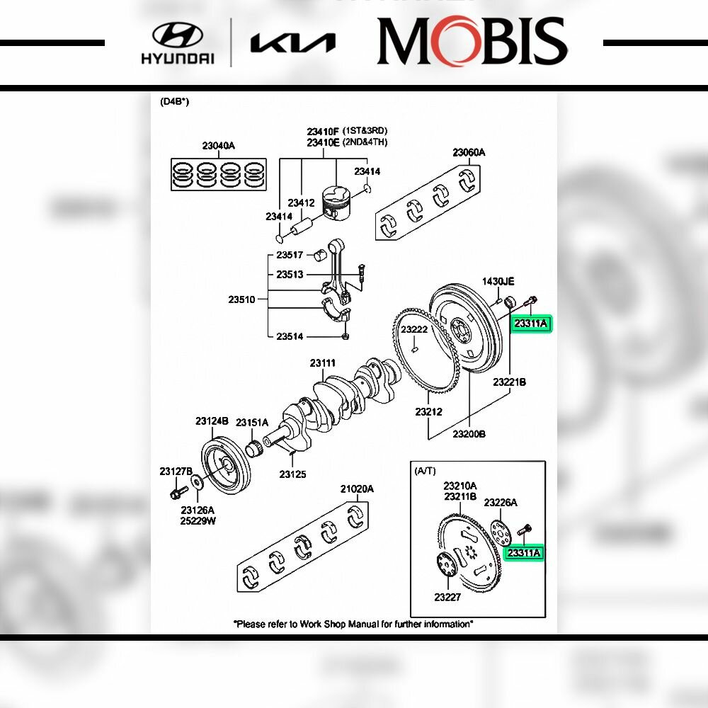 Болт 6шт. H-100 Porter, Terracan / арт. 2331142890 / бренд MOBIS