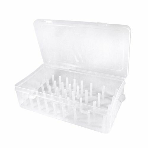 Контейнер для ниток, прозрачный, 42 отделения, длина 23,5см, ширина 13,5см