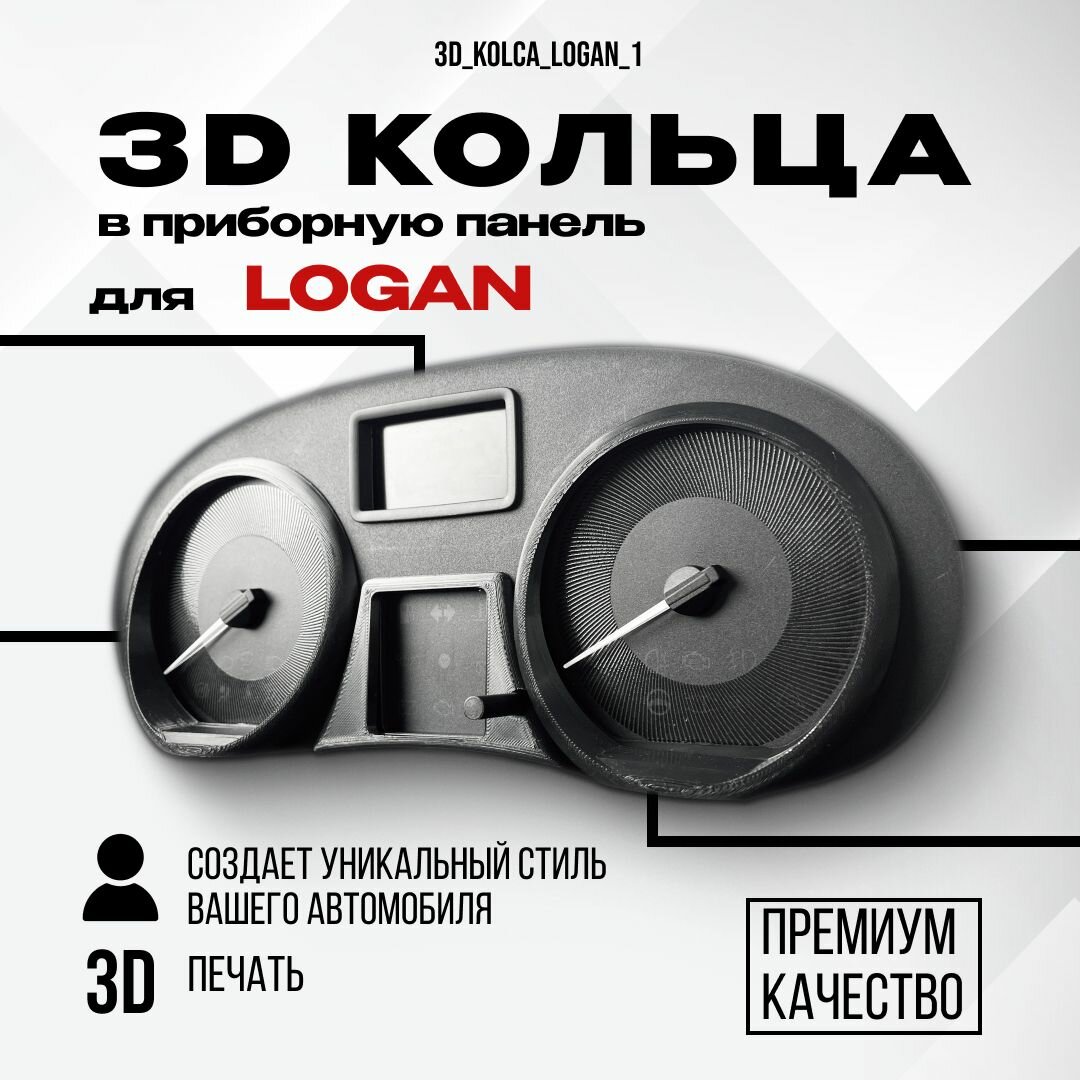 3D колодцы (кольца) для приборной панели Renault Logan