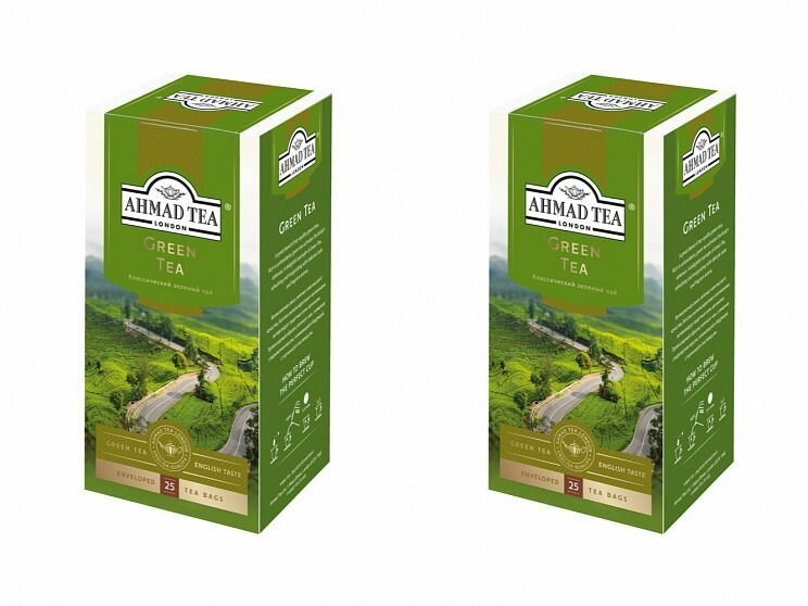 Ahmad Tea Чай Зеленый, 25 пак х 2 гр, 2 уп