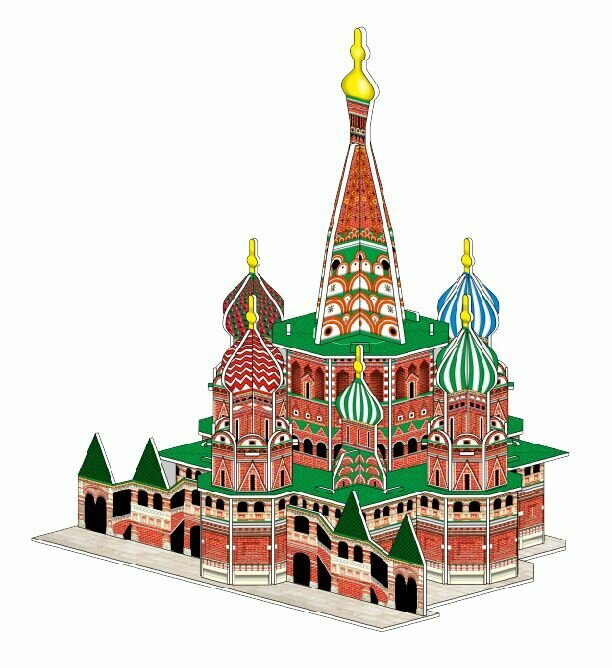 3D пазл для детей / 3д головоломка конструктор / 3D конструктор архитектура Собор Василия Блаженного 40 деталей