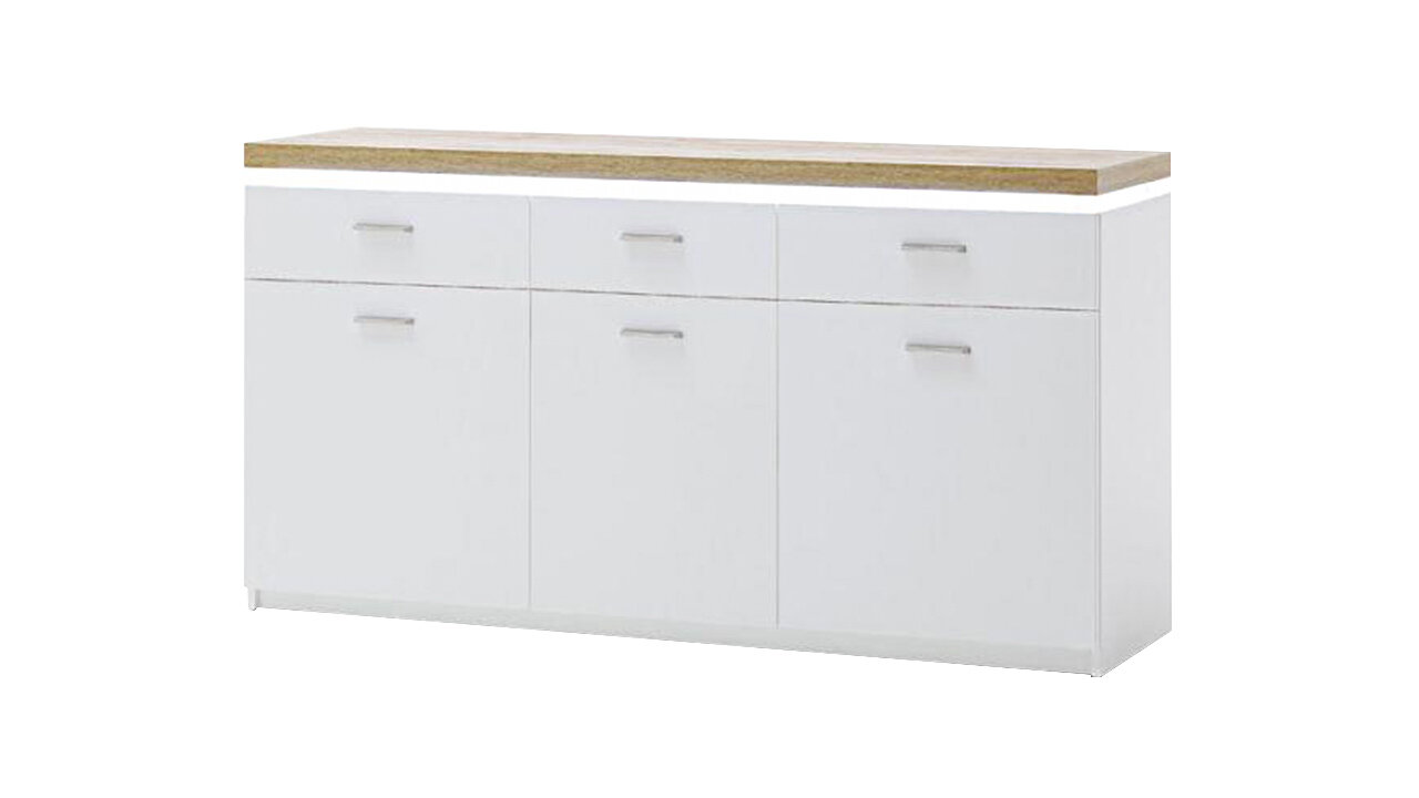 Комод Лия 33 Белый 101/ Дуб золотой крафт 003 NEW 156x44x82 см, белый 101/дуб золотой крафт 003 GOODFORM