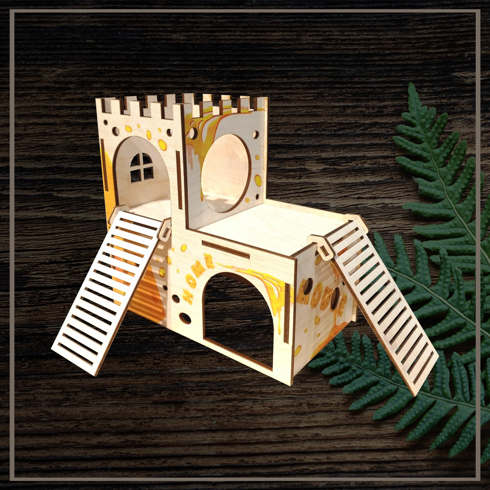 Домик для грызунов Feelin-Master "Замок", фигурный, с цветопечатью, 17х10х17.5 см