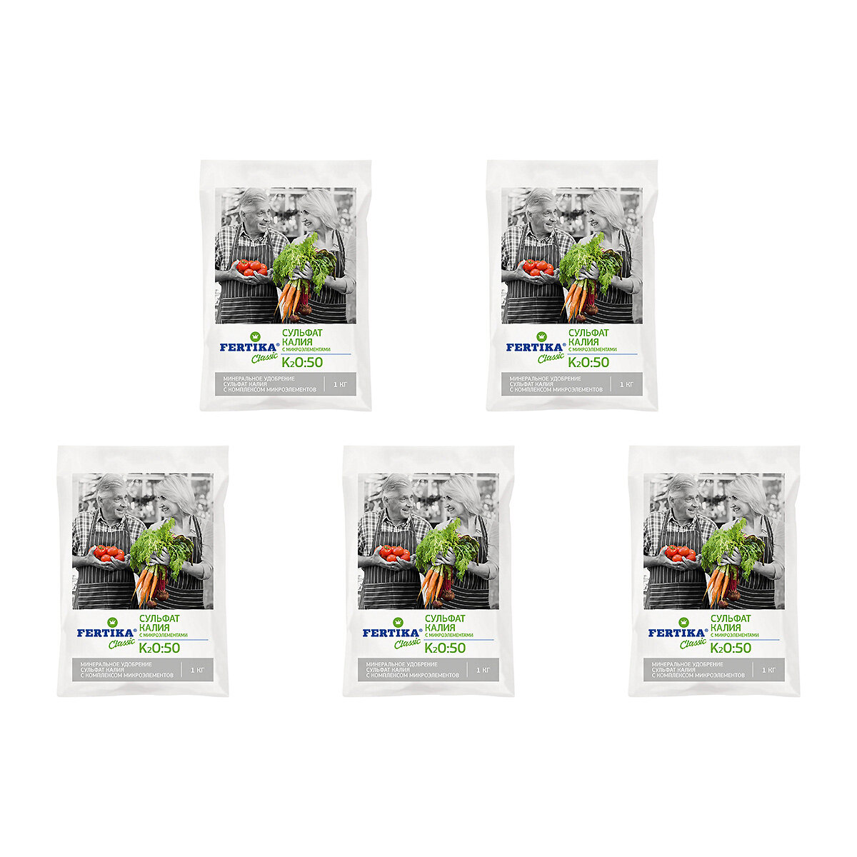 Удобрение сухое минеральное гранулированное Сульфат калия Fertika 1 кг (5 шт.)