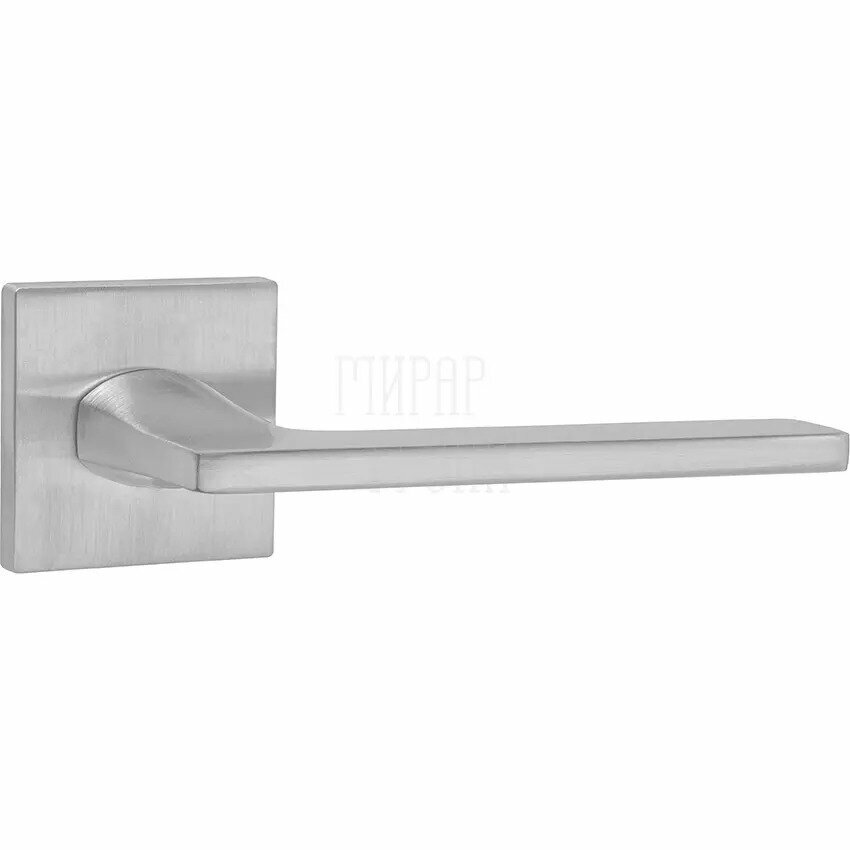 Дверная ручка Punto (Пунто) на квадратной розетке "MAIN" матовый хром