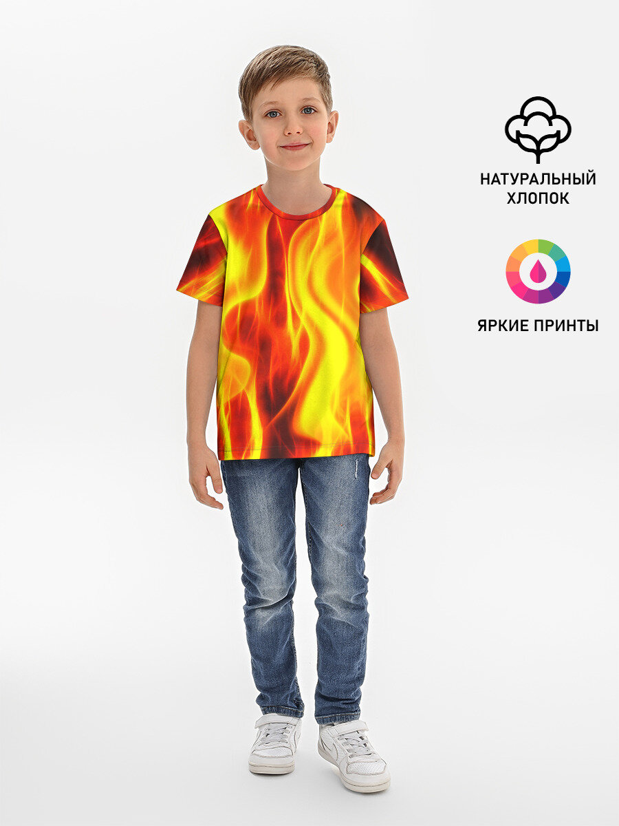 Футболка хлопковая детская Неон Огонь
