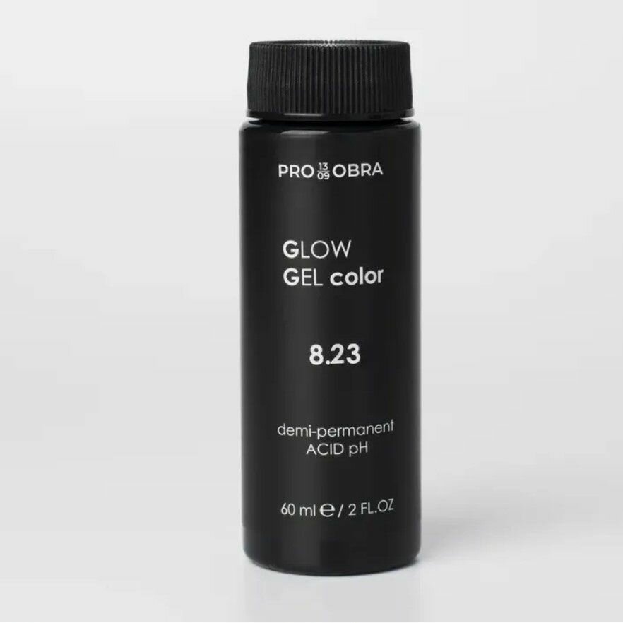 OBRA PRO13/09 Полуперманентный гелевый краситель GLOW GEL 8.23 Перламутровый золотой светло-русый, 60 мл
