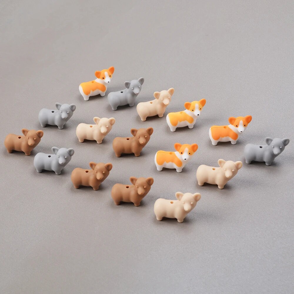 Силиконовые грызунки-бусины панды LOFCA, 10 шт. Corgi Solid