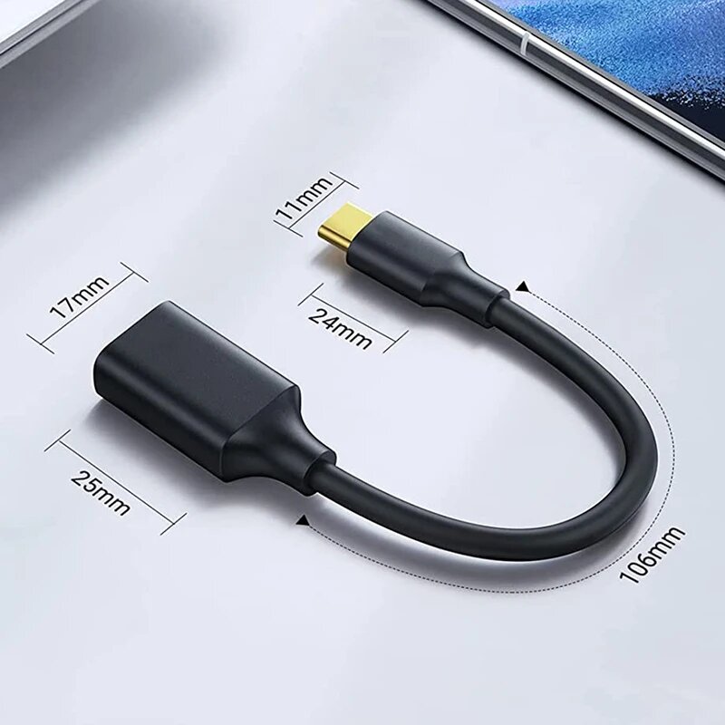Переходник с USB C на USB Type C OTG Удлинительный кабель USB C штекер на USB 2,0 A гнездо Кабель-адаптер для кардридера телефон