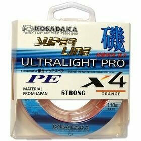 Шнур плетеный Kosadaka Super Line PE X4 Ultralight Pro orange (оранжевый)110м, 0.10мм/5,7 кг