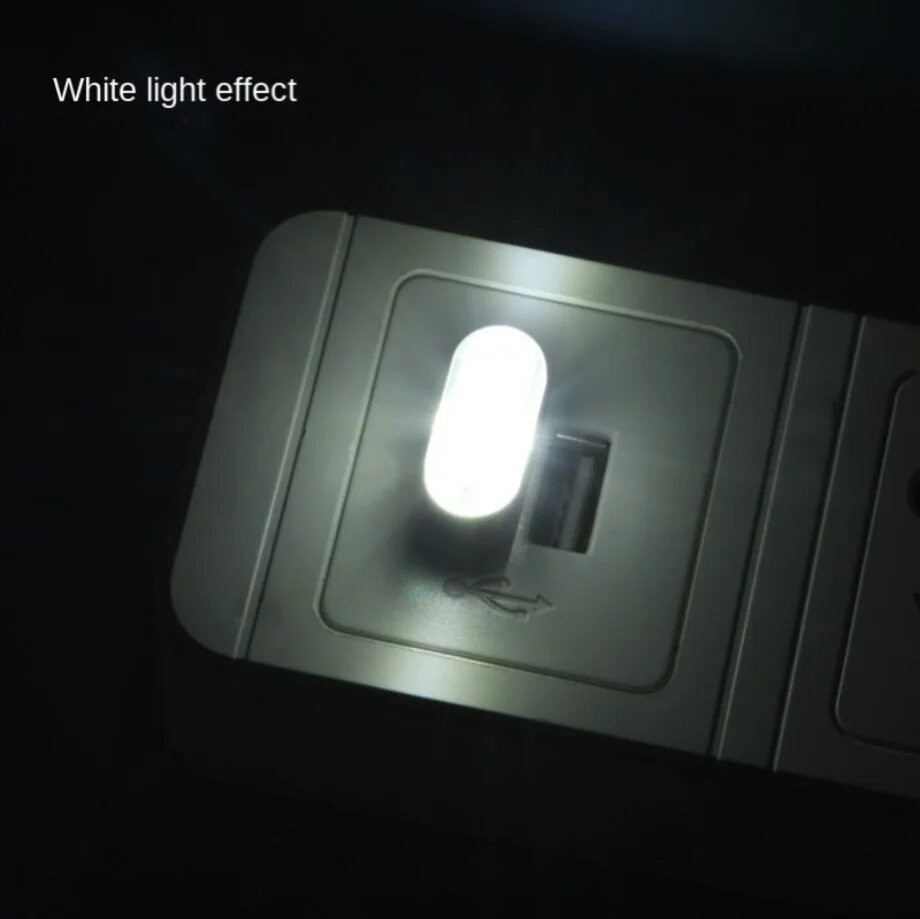 YzzKoo автомобильный атмосферный светильник USB синий Белый, White Light