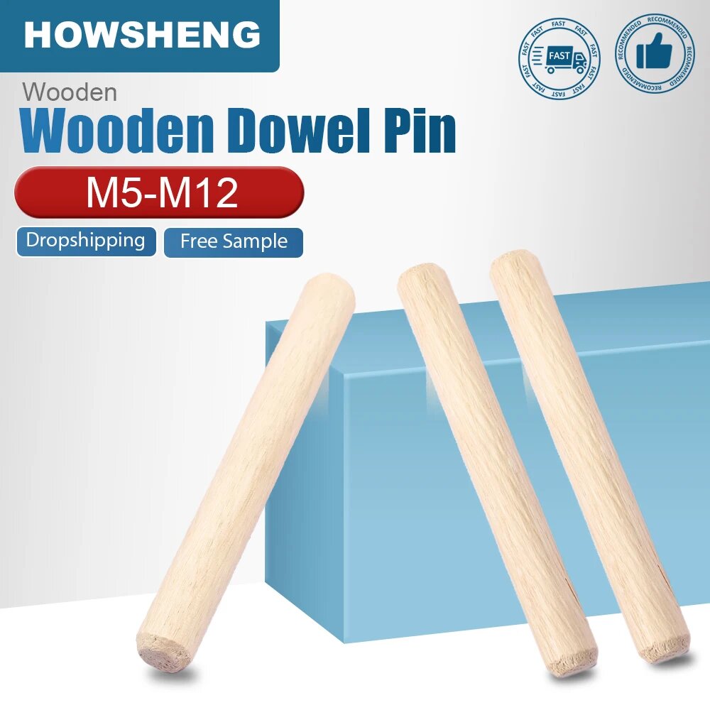 Дюбели деревянные HOWSHENG M5 M6 M8 M10 M12 M8 30pcs, 100mm
