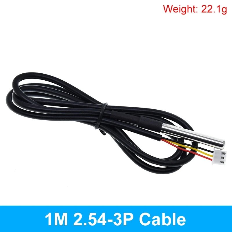 Датчик температуры DS18B20 металлический 1M 2.54-3P cable