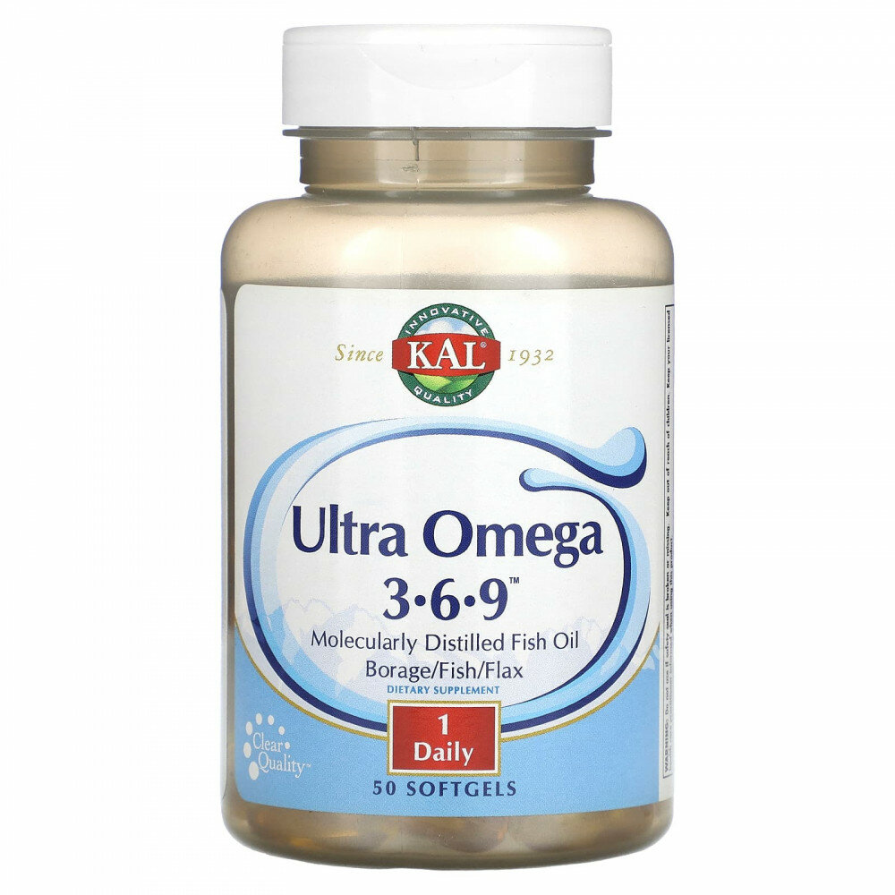 KAL, Ultra Omega 3-6-9™, 50 капсул