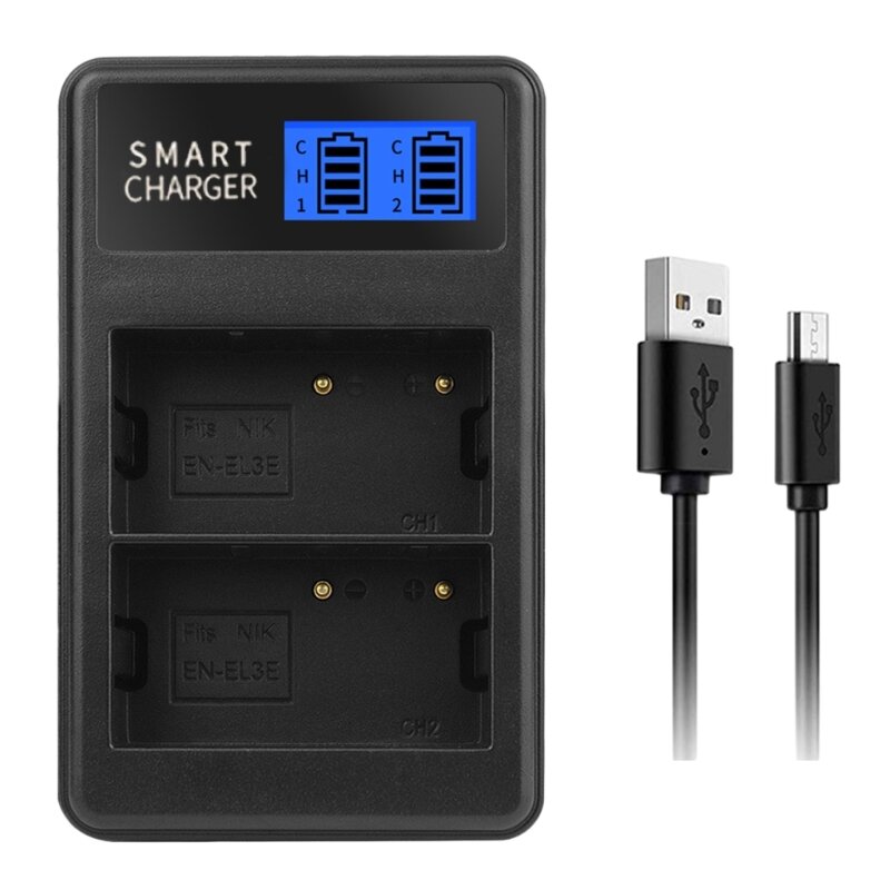 EN-EL3E EN-EL3 Двухслотовый ЖК-дисплей Портативное Зарядное Устройство для Камеры USB для Камеры D90 D80 D300S D300 D700 D200