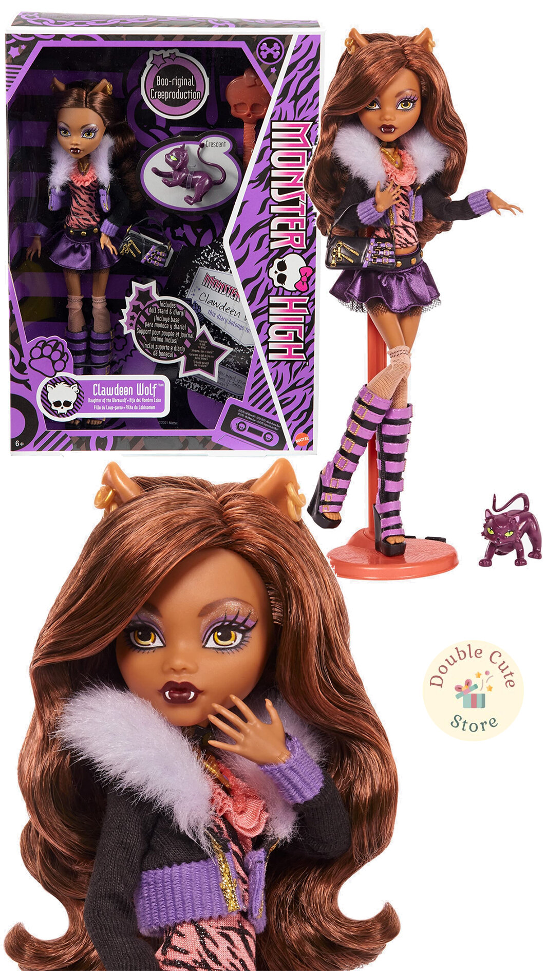 Кукла Клодин Вульф Монстер Хай Перевыпуск Репродукция Monster High Clawdeen Wolf Boo-riginal Creeproduction