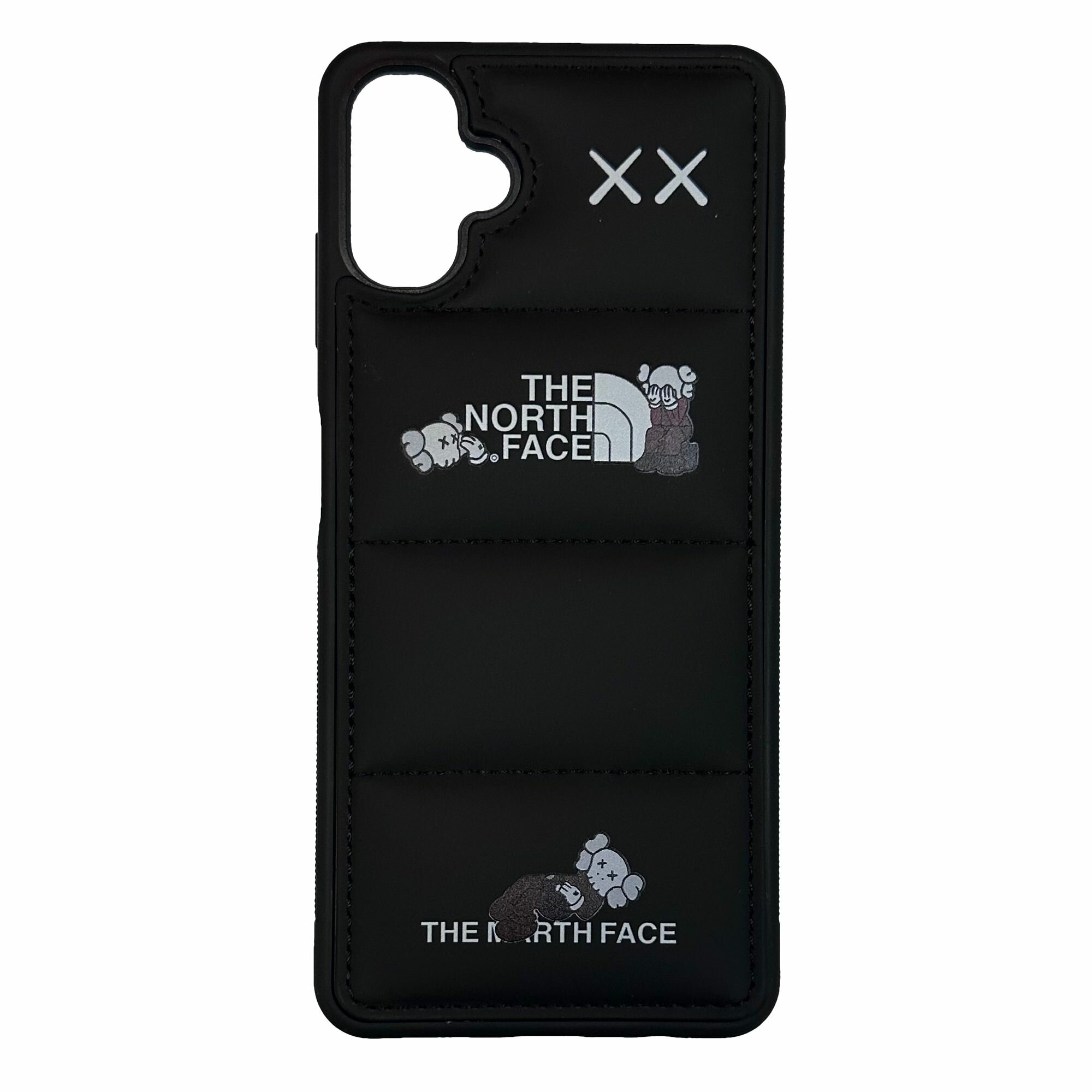 Чехол для Samsung A06 4G черный силиконовый дутый пуховик North Face